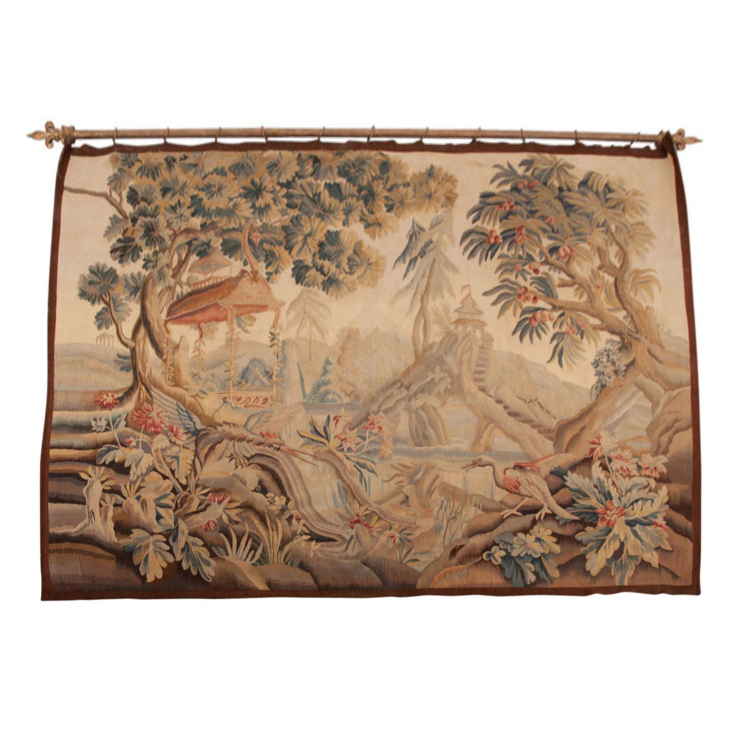 Framed 19th Century Floral Tapestry Fireside Antiques