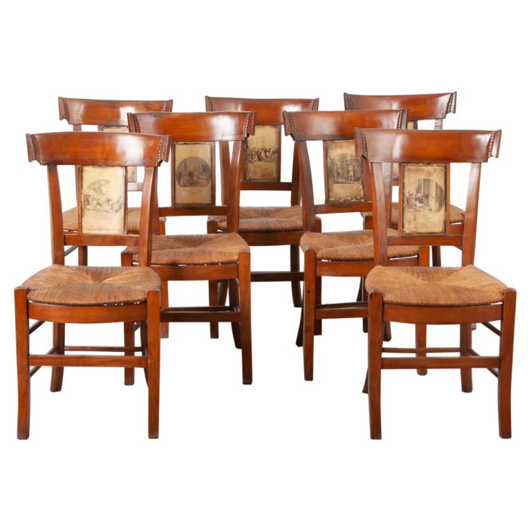 Set of Eight Reproduction French Dining Chairs Fireside Antiques