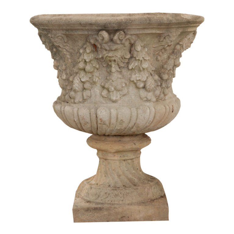 English 19th Century Pair of Stone Planters - Fireside Antiques